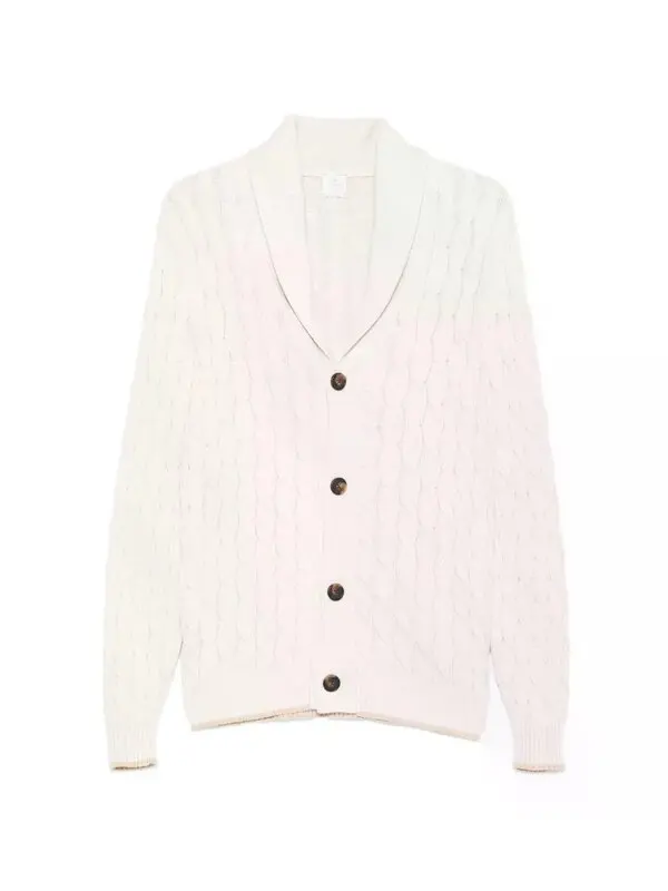 Eleventy Cable-knit Buttoned Cardigan - Neutrals