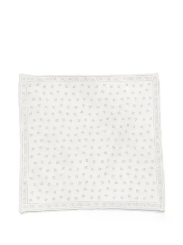 Eleventy Patterned Handkerchief - White