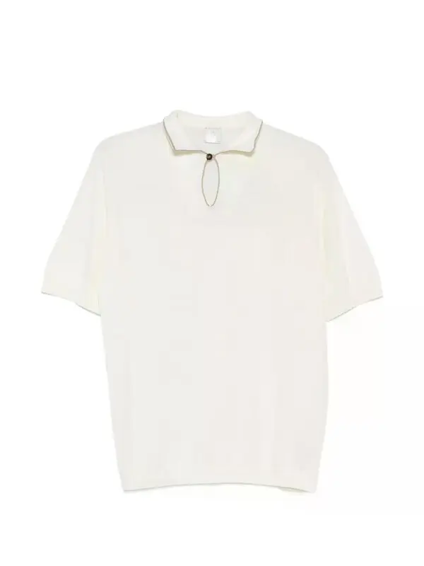 Eleventy Contrasting-trim Polo Shirt - Neutrals