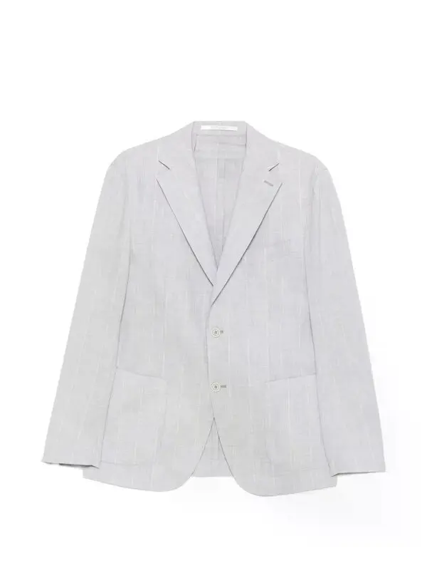 Eleventy Striped Single-breasted Blazer - Grey