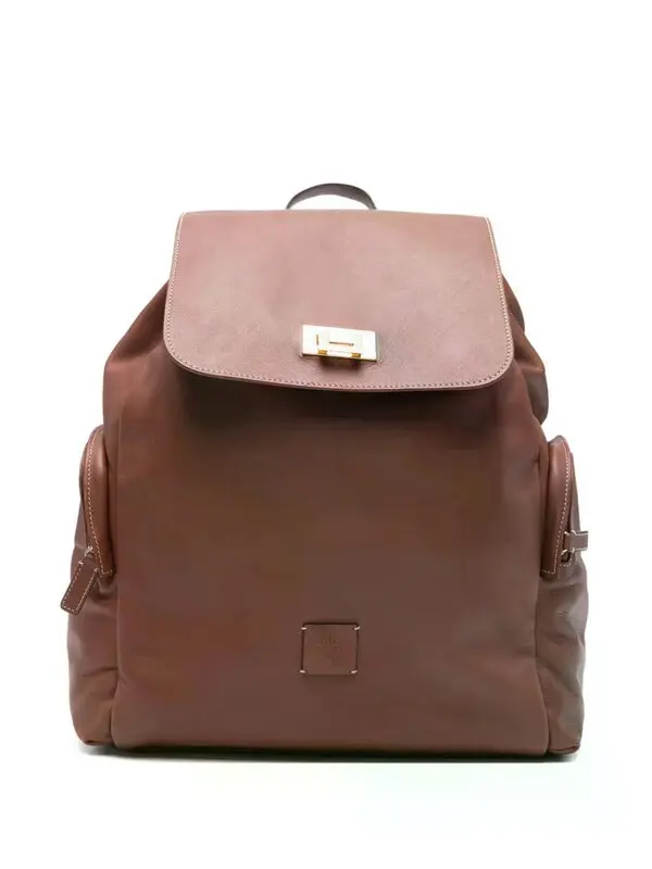 Eleventy Leather Backpack - Brown