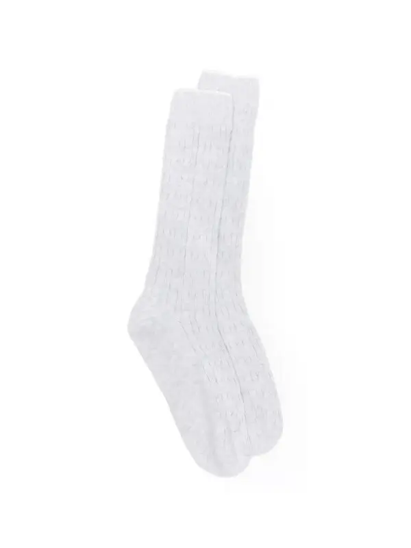 Eleventy Cable-knit Socks - Grey
