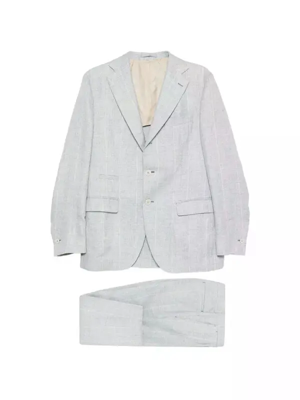 Eleventy Pinstripe Single-breasted Suit - Blue