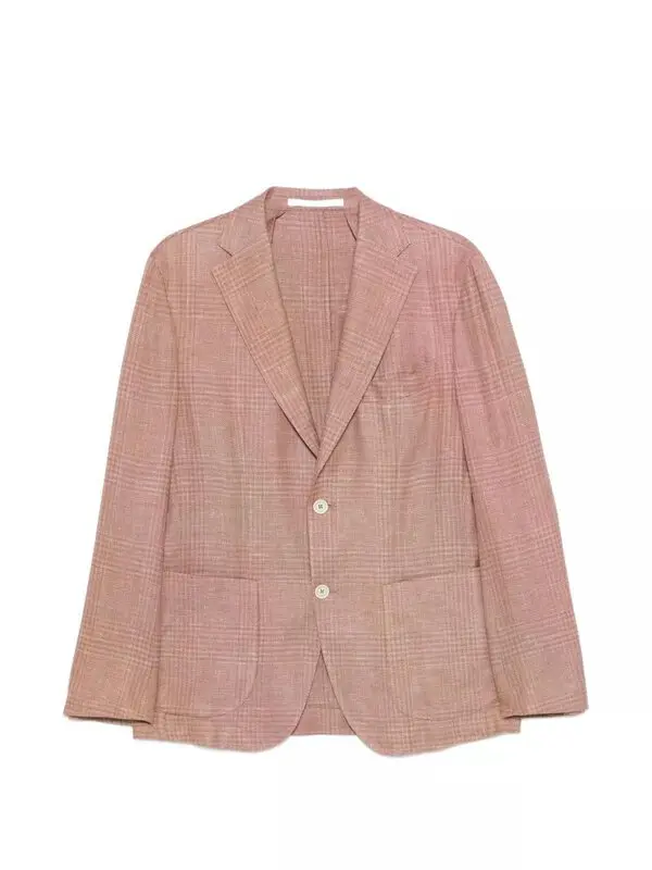 Eleventy Single-breasted Check Blazer - Pink