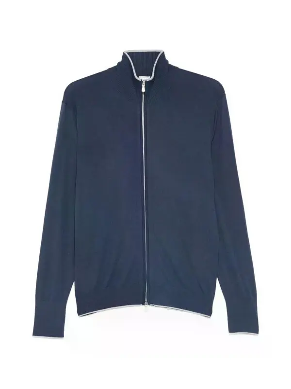 Eleventy Zip-front Cardigan - Blue