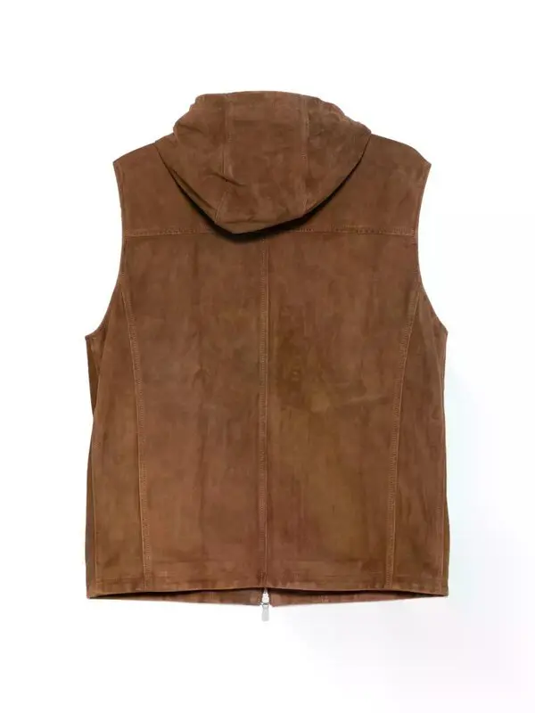 Eleventy Hooded Suede Gilet