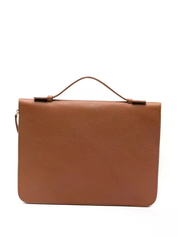 Eleventy Zipped Leather Laptop Bag - Brown