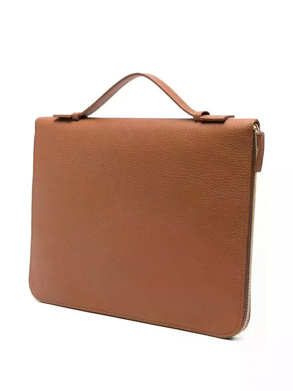 Eleventy Zipped Leather Laptop Bag