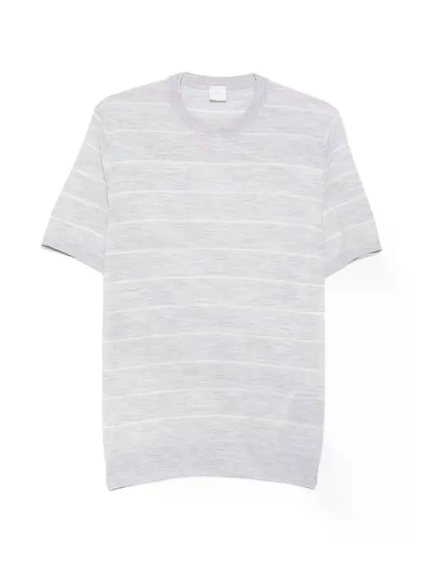 Eleventy Striped Round-neck T-shirt - Grey
