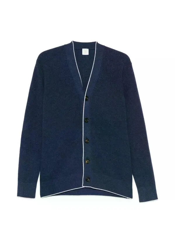 Eleventy V-neck Trim Cardigan - Blue