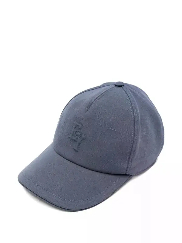 Eleventy Logo-embroidered Cap - Blue