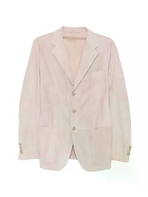 Eleventy Single-breasted Suede Blazer - Pink