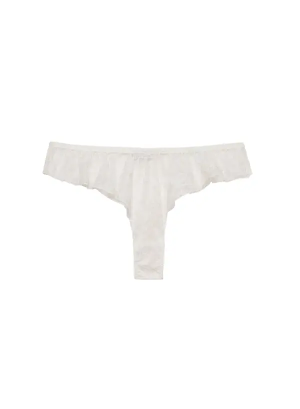 Fleur Du Mal Jasmine Lace Flutter Panty - Ivory