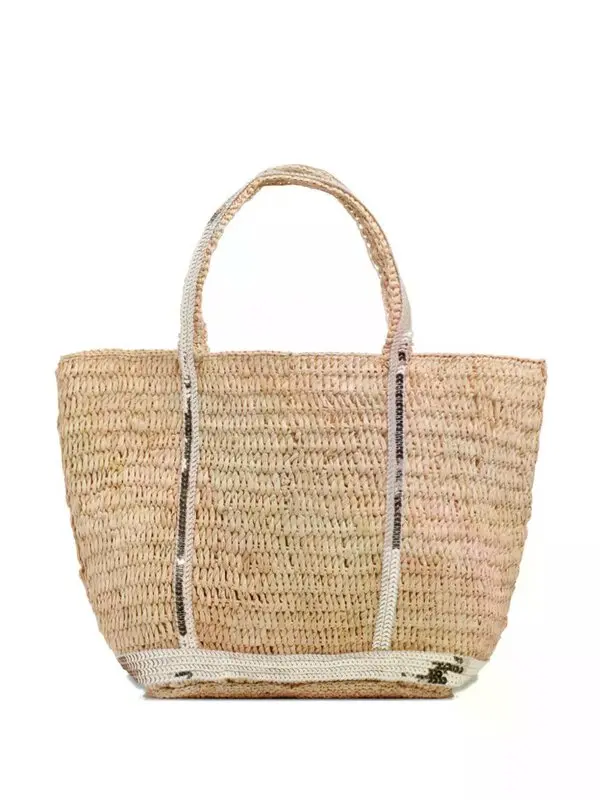 Vanessa Bruno Sequin-embellished Raffia Tote Bag - Gold
