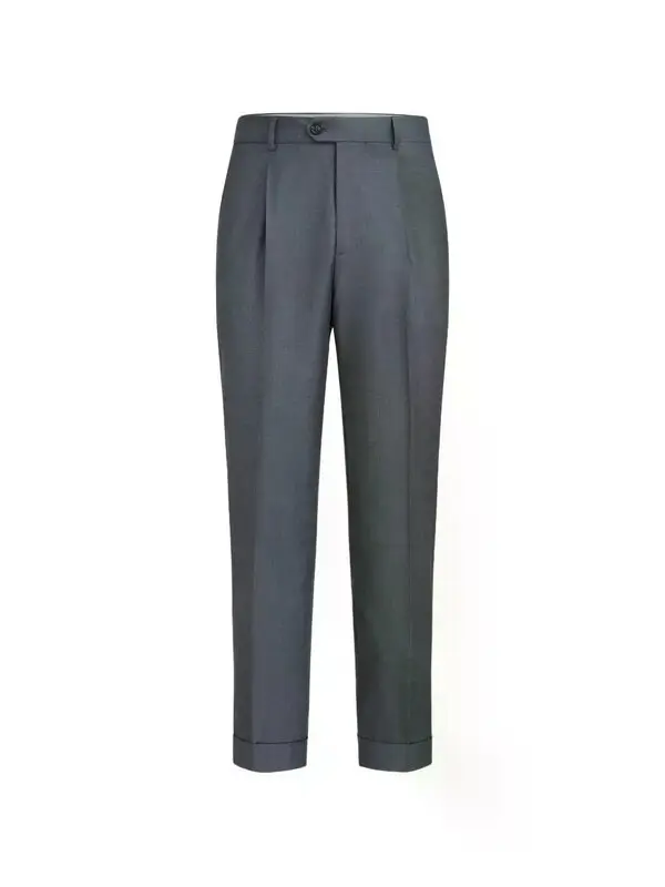Brunello Cucinelli Super 150s Virgin-wool Four Season Batavia Trousers With Pleat - Grey