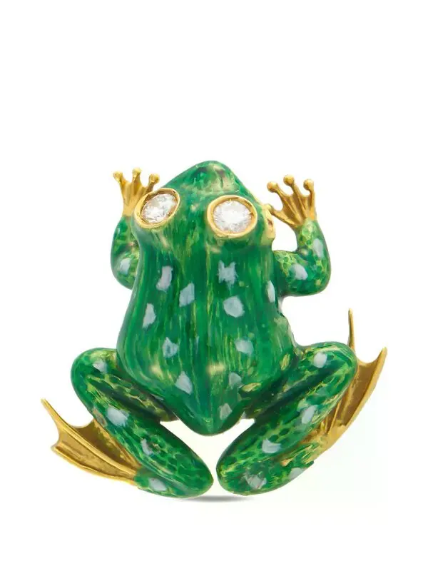 LB EXCLUSIVE Diamond Frog Brooch - Green