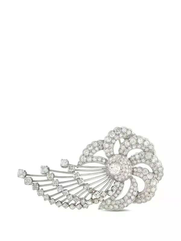 LB EXCLUSIVE Diamond Platinum Brooch - Silver