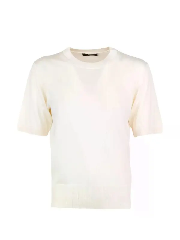 Alpha Studio Crewneck Panelled T-shirt - White