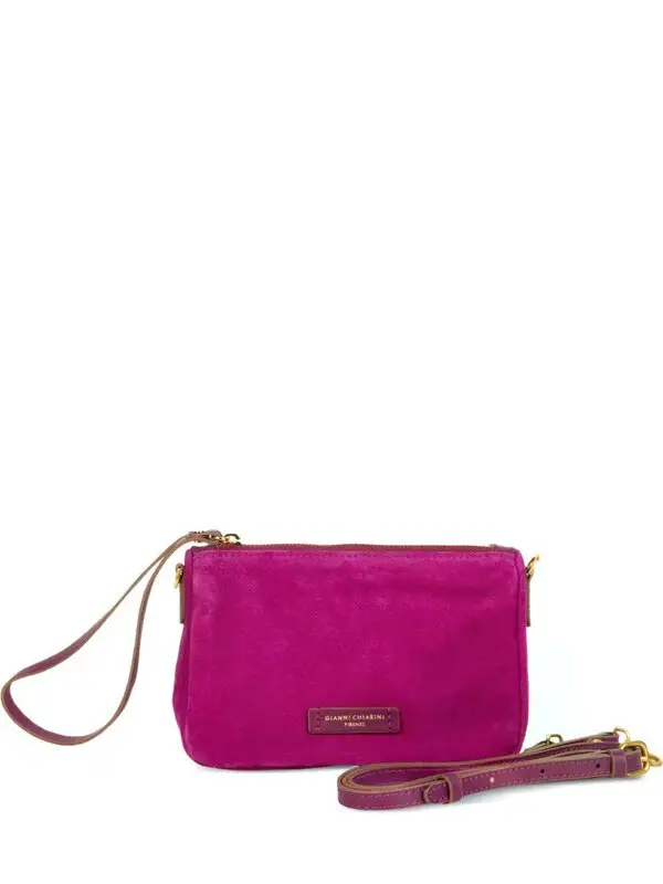 GIANNI CHIARINI Nora Zip Suede Clutch Bag - Pink