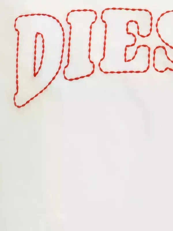 DIESEL® T-norm-v10 Logo-embroidered T-shirt - White