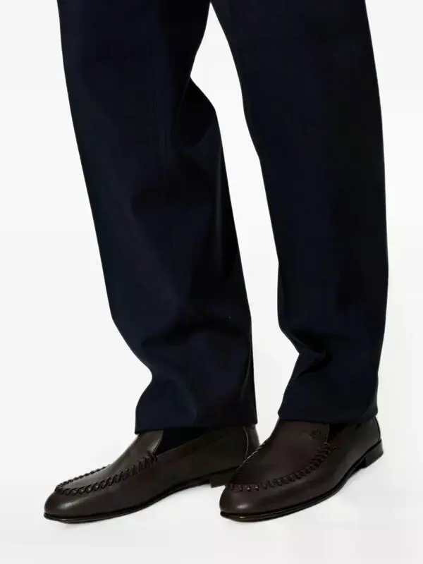 Fendi Whipstitch Detail Loafers - Brown