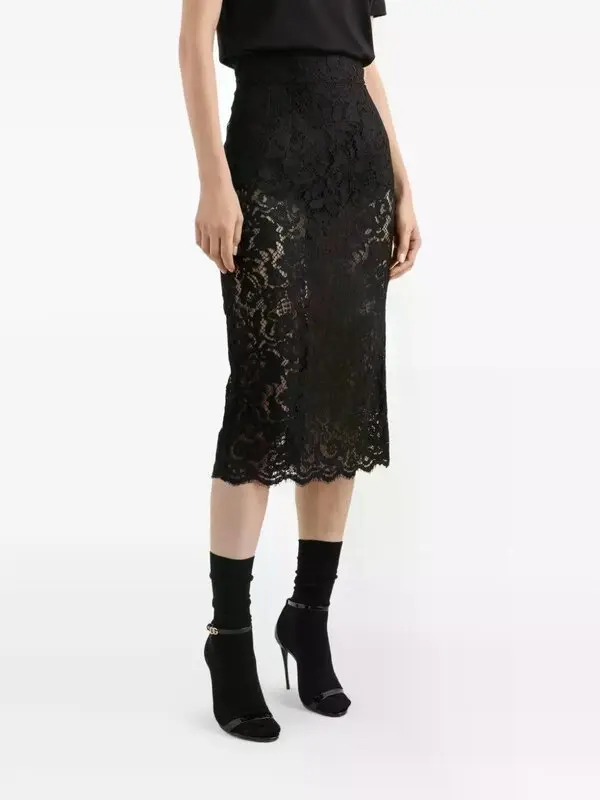 Dolce & Gabbana Cordonetto Lace-trim Midi Skirt