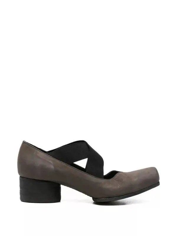 UMA WANG Block-heel Leather Heeled Pumps - Brown
