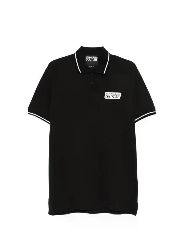 Versace Logo-detail Polo Shirt - Black