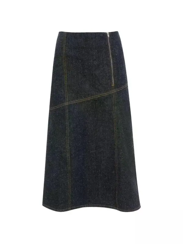 Victoria Beckham Panelled Denim Midi Skirt - Blue
