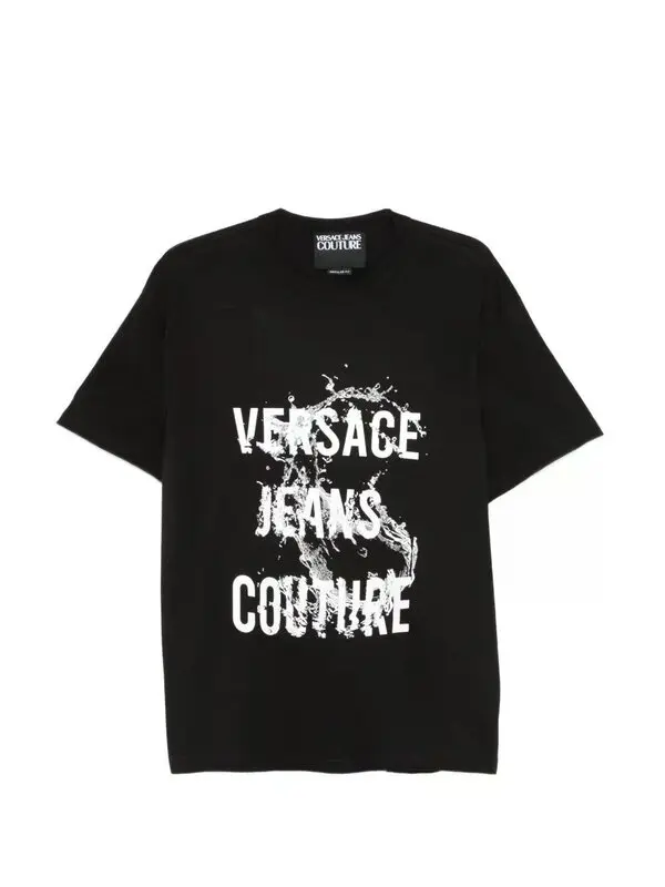 Versace Graphic-lettering T-shirt - Black