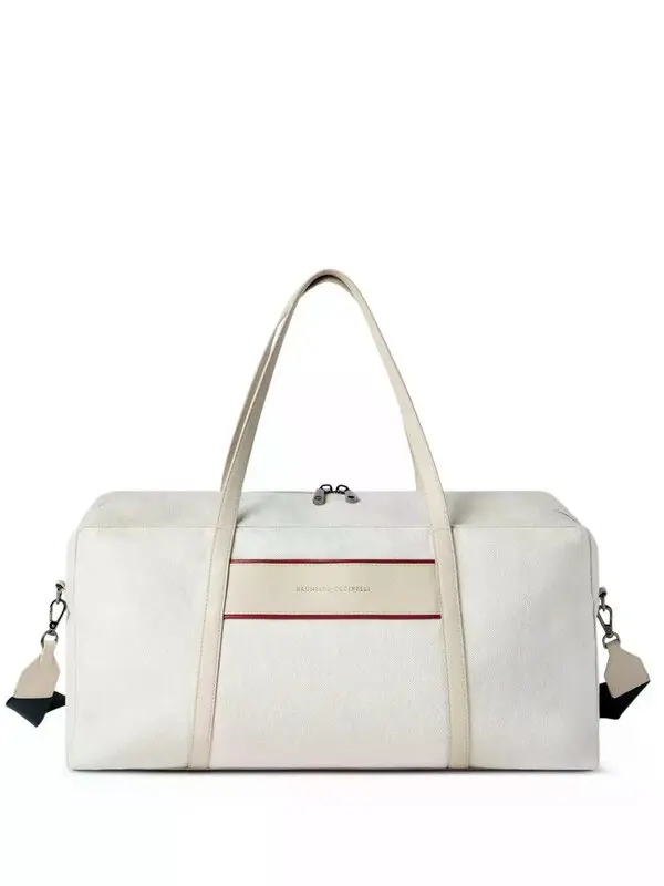 Brunello Cucinelli Canvas Logo Bag - Neutrals