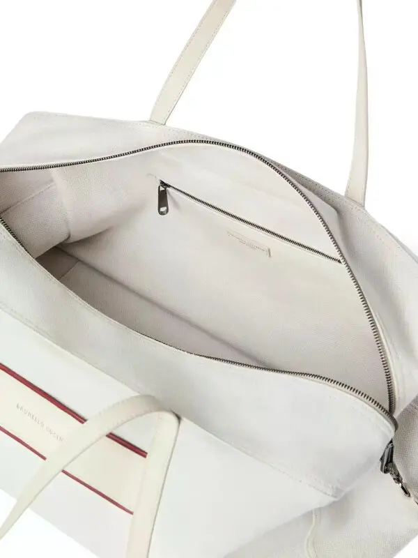 Brunello Cucinelli Canvas Logo Bag - Neutrals