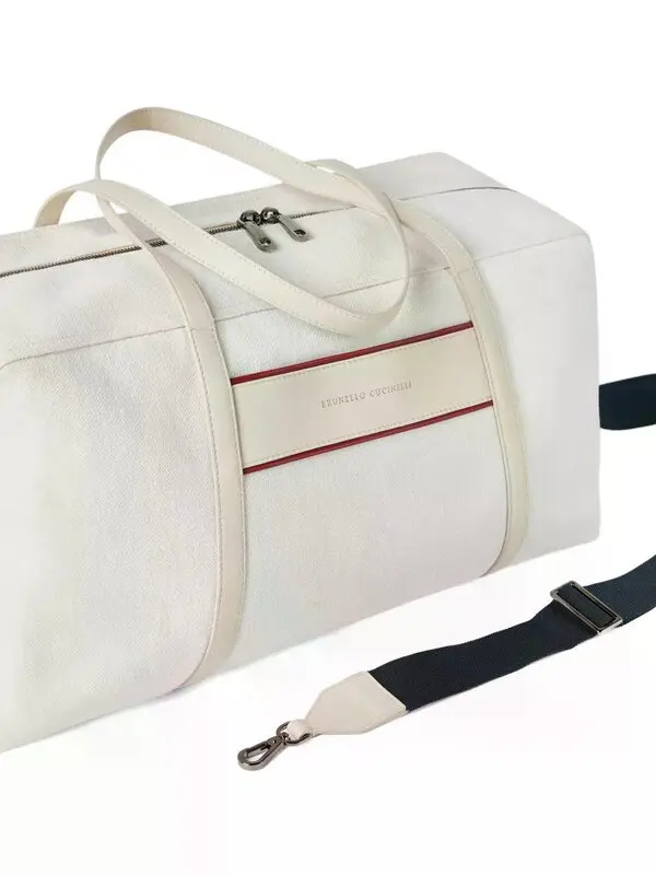 Brunello Cucinelli Canvas Logo Bag - Neutrals
