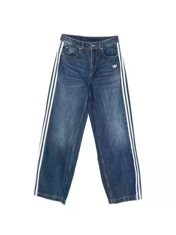 Adidas Side Stripe Denim Trousers - Blue