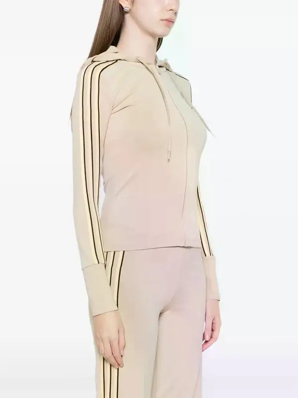 Adidas Striped Zip Up Hoodie - Neutrals