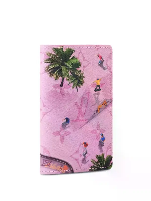 LOUIS VUITTON Skateboard-print Cardholder - Pink