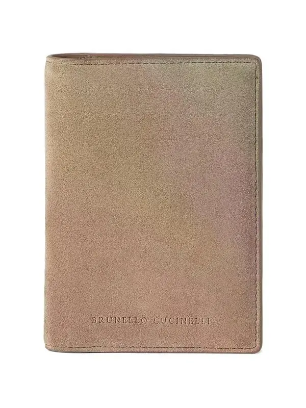 Brunello Cucinelli Suede Passport Holder - Neutrals