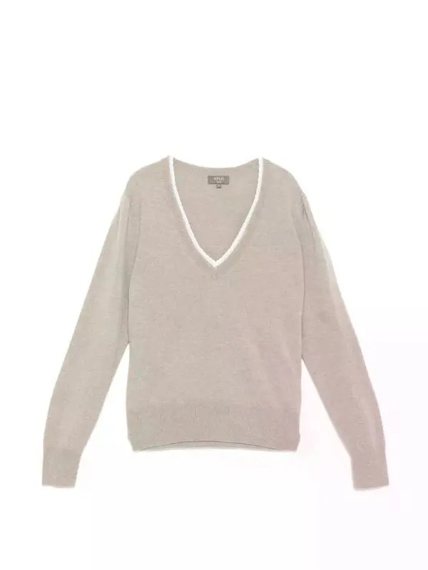 N.peal Lace-trim V-neck Sweater - Neutrals
