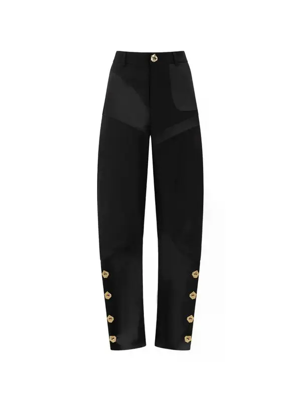 VIOLANTE NESSI The Brancusi Panelled Split Trousers - Black