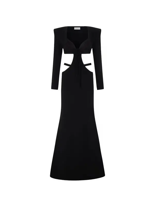 VIOLANTE NESSI Bruna Cut-out Embroidered Maxi Dress - Black