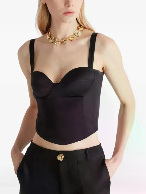 VIOLANTE NESSI Shaped-cups Top - Black