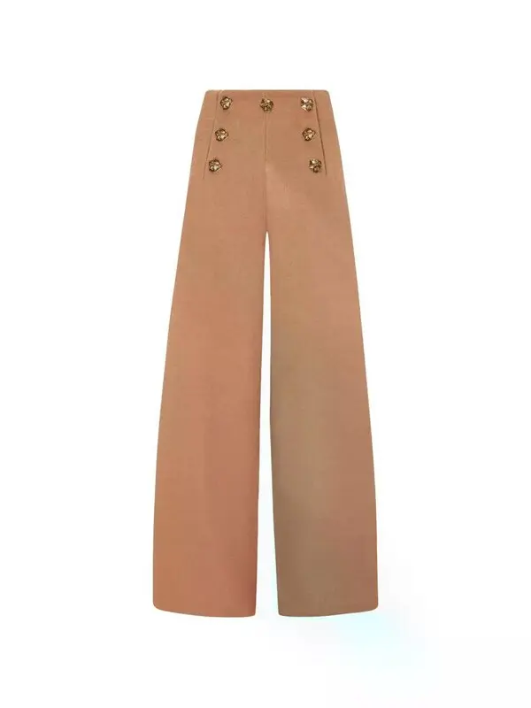 VIOLANTE NESSI Tano Button Embellished Trousers - Brown