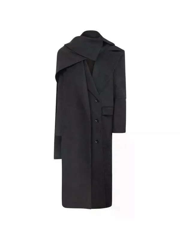 VIOLANTE NESSI Sloane Double-breasted Scarf Coat - Grey