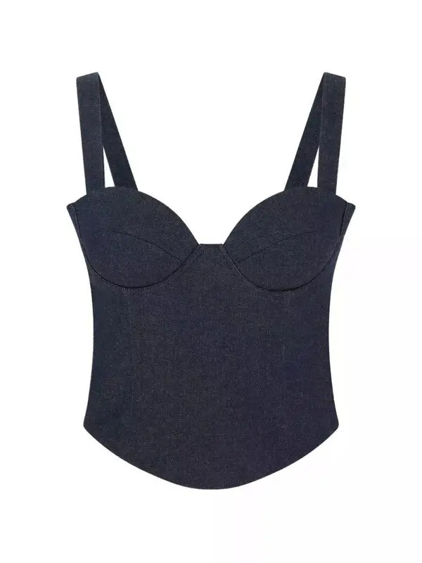 VIOLANTE NESSI Vermeer Shaped Cup Bustier Top - Blue