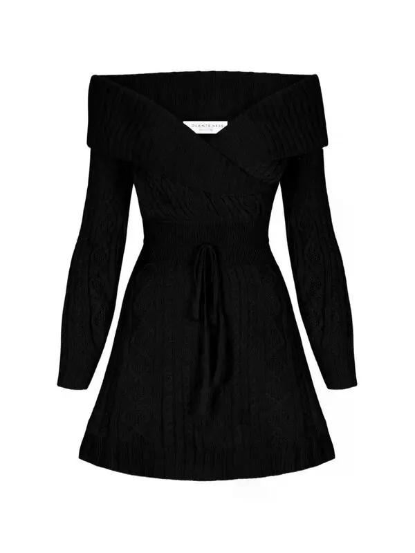 VIOLANTE NESSI Off-the-shoulder Mini Dress - Black