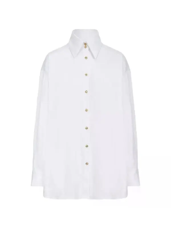 VIOLANTE NESSI Dadamaino Geometric-button Oversized Shirt - White