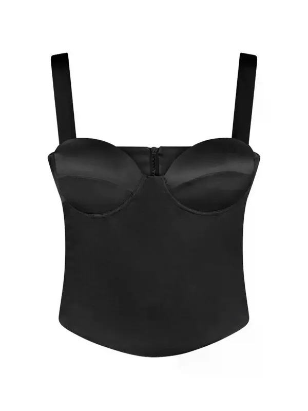 VIOLANTE NESSI Vermeer Bustier Crop Top - Black