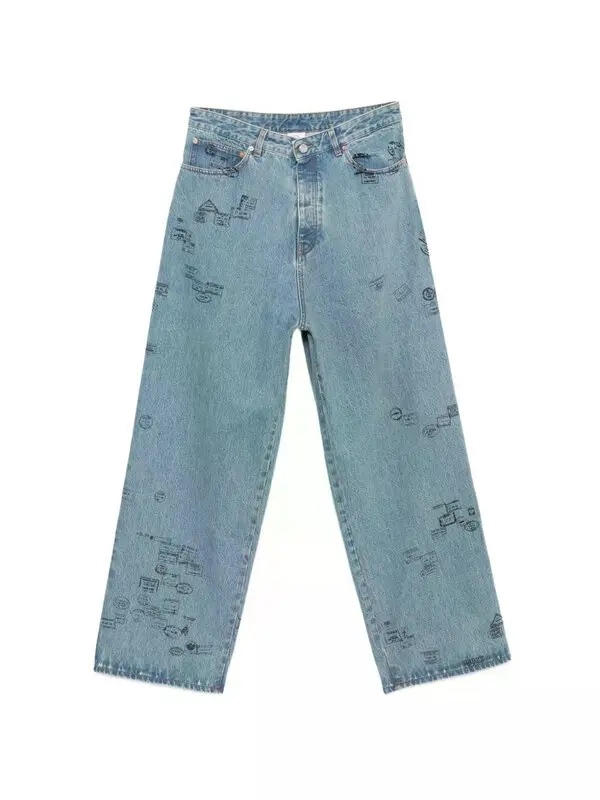 Vetements Stamp-print Jeans - Blue