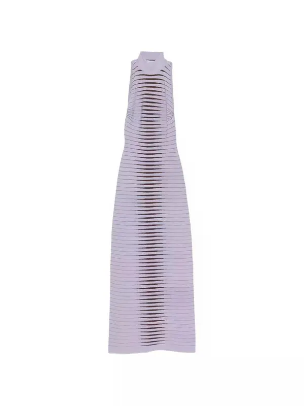 Elisabetta Franchi High-neck Striped Maxi Dress - Purple