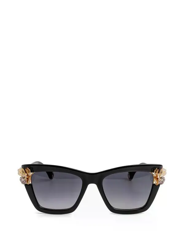 Carolina Herrera Floral Cat-eye Sunglasses - Black